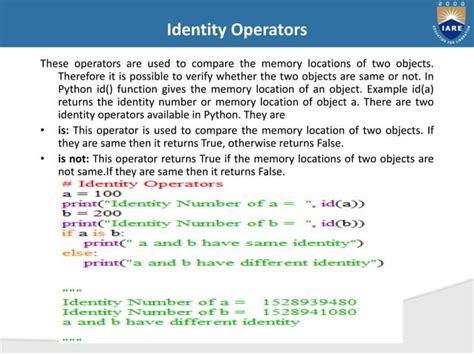 Operators In Python Arithmetic Operators Ppt