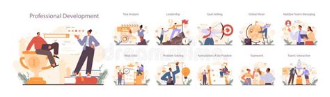 Soft Skills Concept Set Business People Or Employee Professional Development Stock Vector