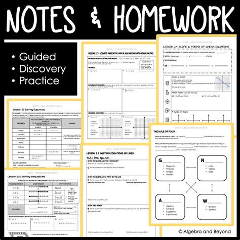 linear equations and representations unit bundle algebra 2 guided