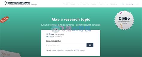 Open Knowledge Maps官网ai文献综述神器文献检索网站 非猪ai导航