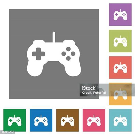 Game Controller Square Flat Icons Stock Illustration Download Image Now Activity Applying