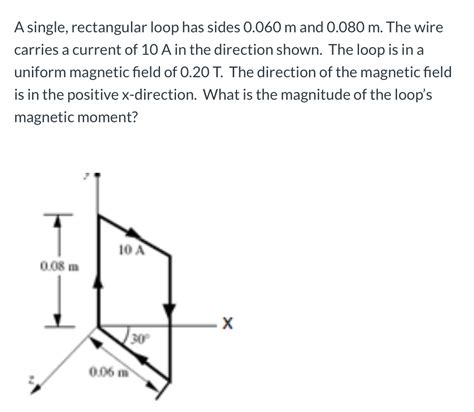 solved a single rectangular loop has sides 0 060 m and