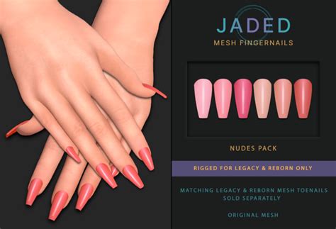 Second Life Marketplace Jaded Mesh Fingernails Nudes Legacy Reborn