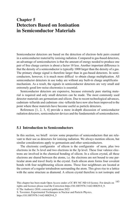 Pdf Detectors Based On Ionisation In Semiconductor Materials