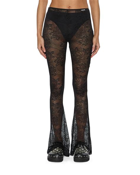 Womens Flare Pant Black Lace Pants Ksubi