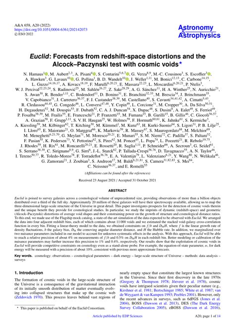 Pdf Euclid Forecasts From Redshift Space Distortions And The Alcockpaczynski Test With