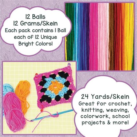 Crafting Yarn Assortment Multi Color Knitting Pack Pack Of 12