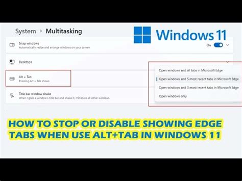 Microsoft Windows Tip How to disable Microsoft Edge tabs in Alt Tab on Windows Видео