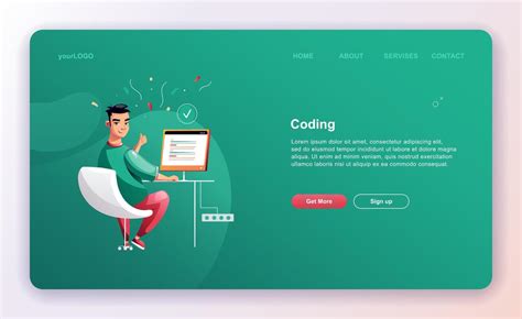 Programming Concept Web Engineer At Work Developer Programming Web