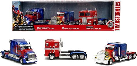 Jada Diecast Optimus Prime Transformers Trucks Toy Set Hollywood Rides