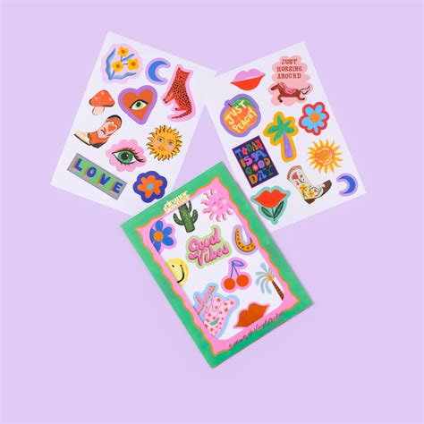 Icons Sticker Set Cute Sticker Sheets Eleanor Bowmer Eleanor Bowmer