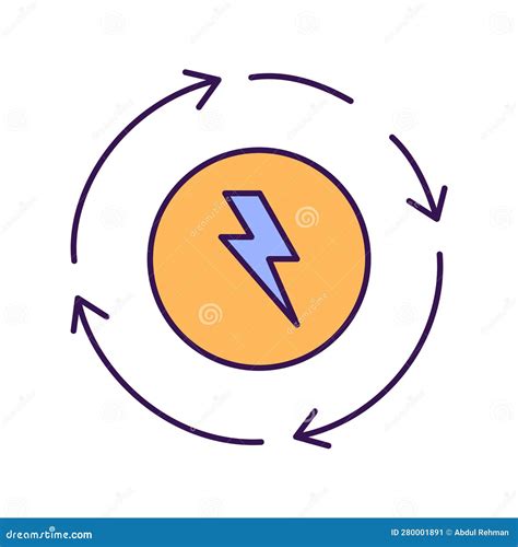 Thunder Control Outline With Colors Fill Vector Icon That Can Easily Edit Or Modify Stock