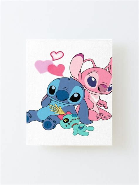 Stitch And Angel Love Mounted Print By Tepperp123 In 2021 Disney