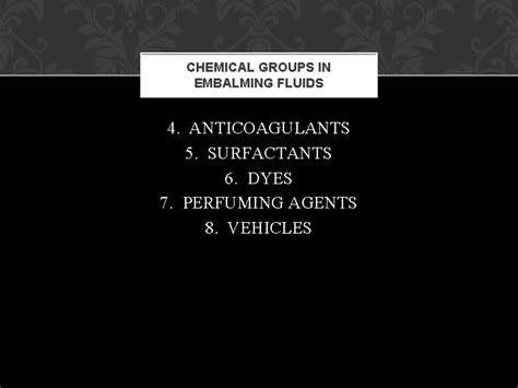 Embalming I Chapter 6 Embalming Chemicals Chemical Groups