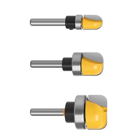 3pcs Quality Router Bits Set For Deep Profiles Yellow 14 Shank