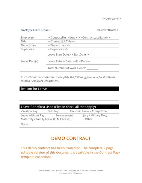 Staff Leave Form Sample At Michael Tirado Blog