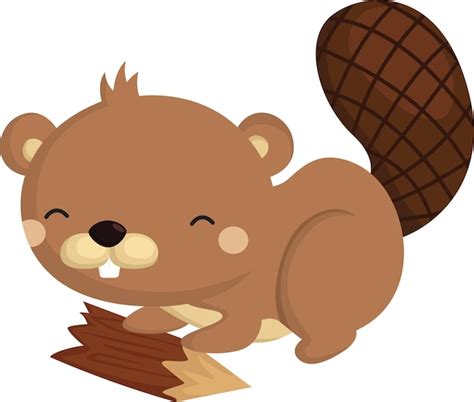 Premium Vector A Vector Of A Cute Beaver