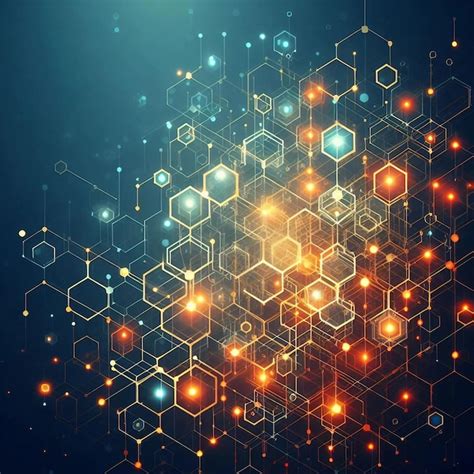 Premium Photo Glowing Abstract Hexagon Pattern Background