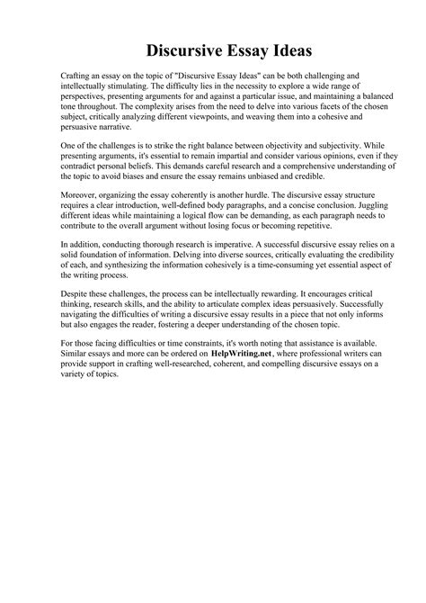 Discursive Essay Ideas Pdf