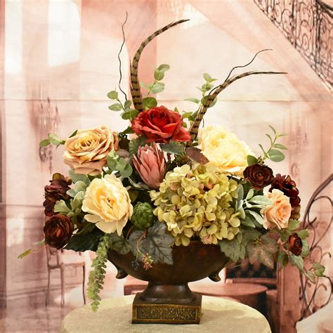 Burgundy And Gold Centerpiece Vases Amaranth Flower Arrangements
