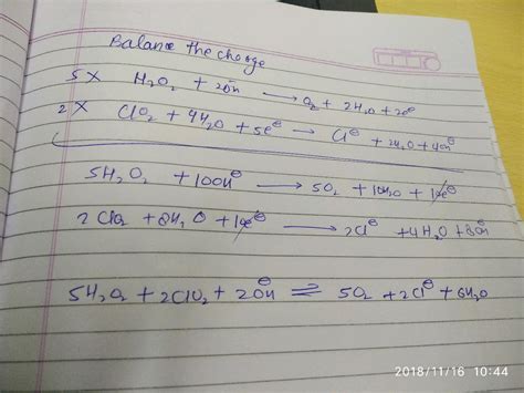 set e reaction is balance if x h2o2 y co2 y clo2 oh cl