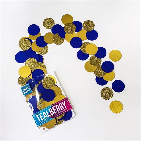 Royal Blue Gold And Gold Glitter Confetti 150 Piece Etsy
