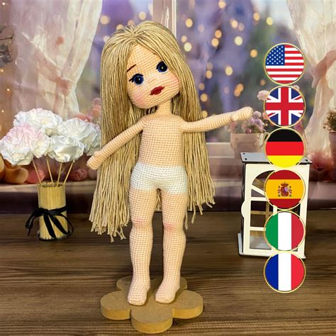 Blonde Hair Crochet Doll Base Pattern Cute Girl Body Tutorial Pdf Doll Amigurumi Base Doll