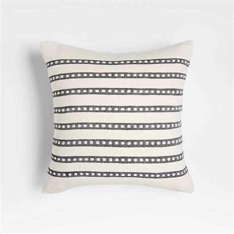Bolé Road Dessie Ethiopian Cotton 18x18 Beige Throw Pillow With