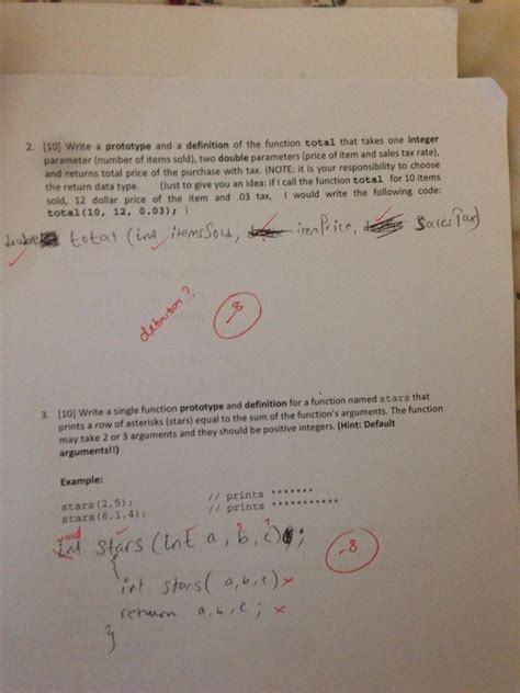 Solved Write A Prototype And A Definition Of The Function