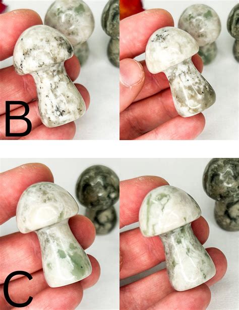 Choose Your Own Moss Agate Mushroom Crystal Carving Crystal