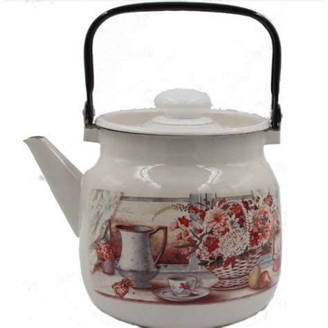 Чайник для всех видов плит Лысьвенская эмаль Летний Этюд эмалированный 3 5л кухонная утварь