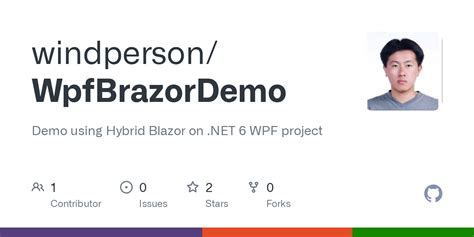 GitHub Windperson WpfBrazorDemo Demo Using Hybrid Blazor On NET 6