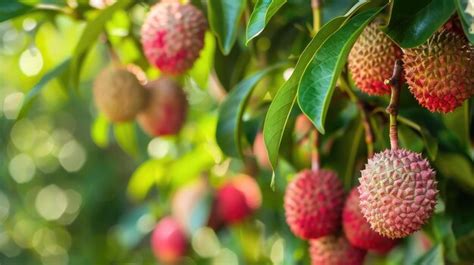 Lychee Tree In The Garden Are Excellent Source Of Vitamin C Green