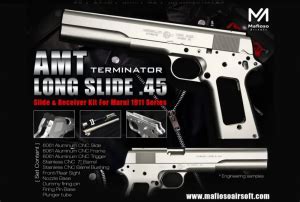 Mafio Marui M1911 Amt Hardballer Long Slide 45 Stainless Steel Parts Kit Red Laser Sight Igun