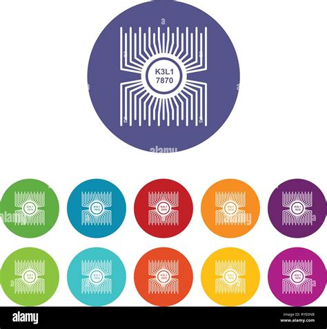 Microprocessor Icons Set Vector Color Stock Vector Image And Art Alamy