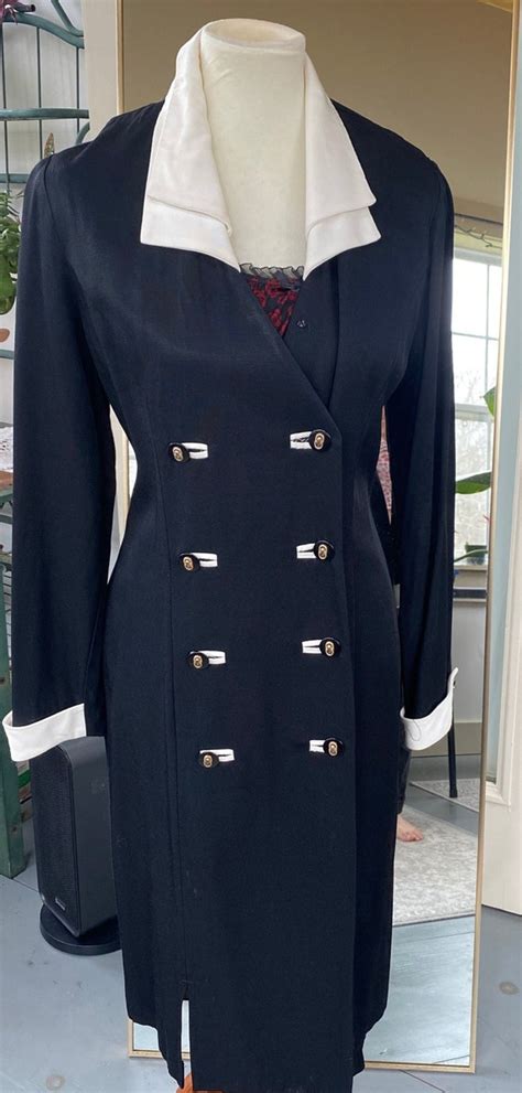 Vintage Black White Button Gem