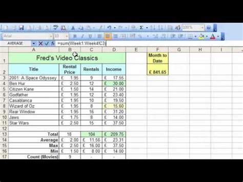 Microsoft Excel Tutorial For Beginners 33 Worksheets Pt 3 Sum Across Worksheets Artofit