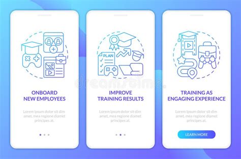 Gamification In Corporate Training Blue Gradient Onboarding Mobile App