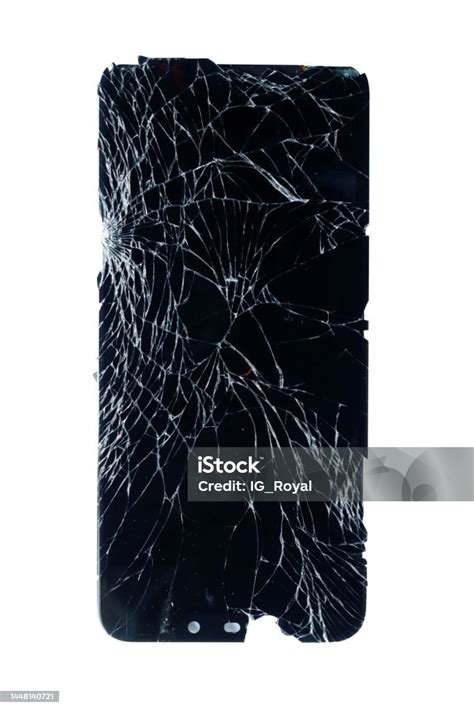 Broken Screen Isolated On A White Background Cracked Screen Phone
