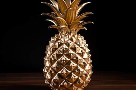 Premium Ai Image A Golden Pineapple Shape