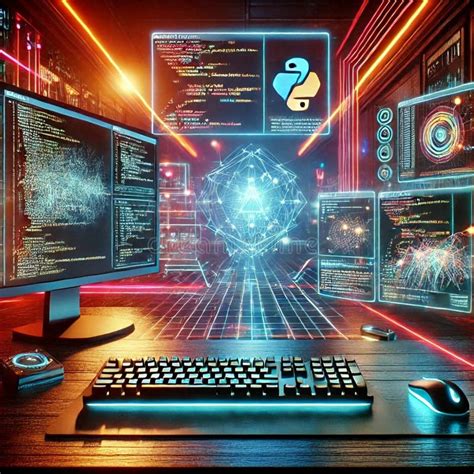 Virtual Reality Showing Programming With Futuristic Workspace Stock Illustration