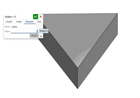 how to assign a variable to control number of sides of a polygon — onshape