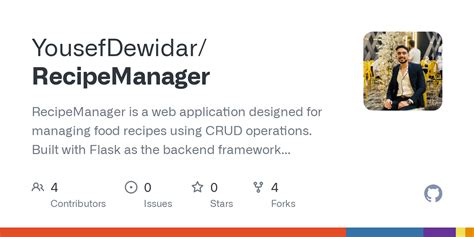 GitHub YousefDewidar RecipeManager RecipeManager Is A Web Application Designed For Managing