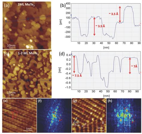 In Situ Room Temperature Uhv‐stm Of 1t′‐mote2 A B 1 Ml Mote2 And The
