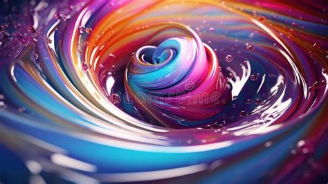 Abstract Background With Swirl Of Colors Twisting In Motion In Vivid Color Vortex Generated Ai