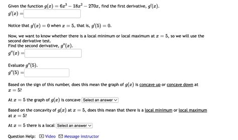 solved given the function g x 6x3 18x2 270x ﻿find the