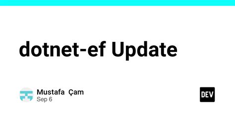 dotnet ef update dev community