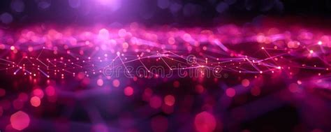 Purple Digital Network With Dynamic Connections And Glowing Nodes Representing Data And