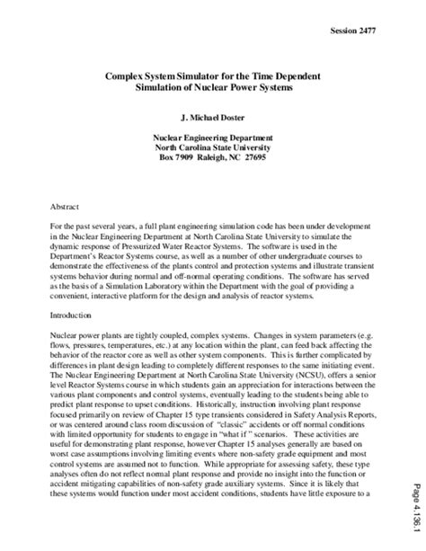 Pdf Complex System Simulator For The Time Dependent Simulation Of