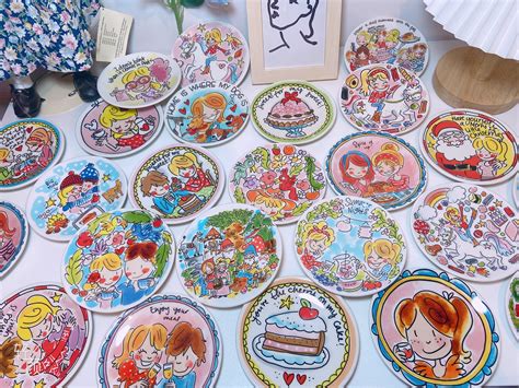 （买4包邮）卡通漫画圆形可爱陶瓷蛋糕碟点心碟甜品碟475寸荷兰虎窝淘